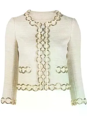 Moschino 1990s Collarless Jacket - Neutrals