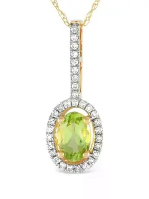 LB EXCLUSIVE 14k Gold Peridot And Diamond Necklace - Yellow