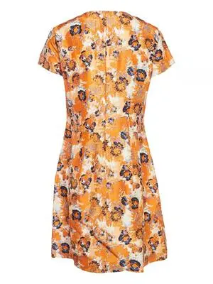 BOSS Floral-pattern Silk A-line Dress
