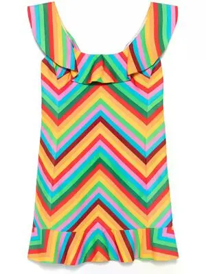 Valentino Garavani Zigzag-print Mini Dress - Red