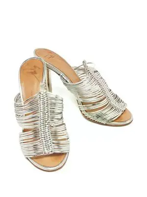 GIUSEPPE ZANOTTI Woven Leather Mules