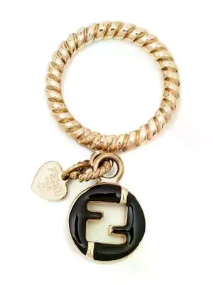 Fendi Twisted Band Charm Ring - Gold