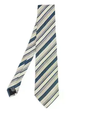 BOSS Diagonal Stripe Silk Tie - Blue
