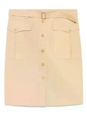 Hermès 2000s Slub-texture Mini Skirt - Neutrals