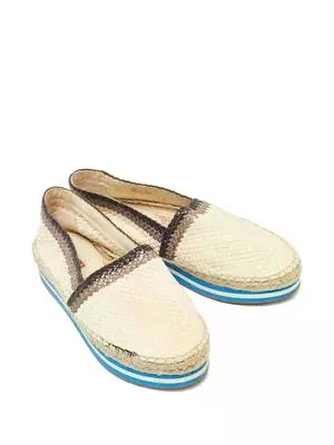 Prada Woven Platform Espadrilles