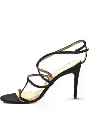Women's Black Satin Sandals