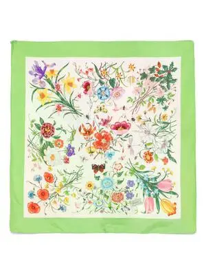 Gucci X Vittorino Accornero 1970s Giardini Di Seta Scar - White