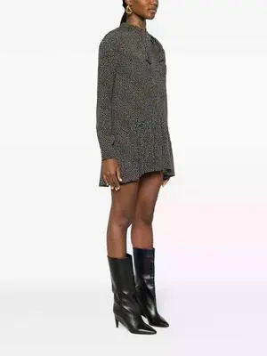 Saint Laurent 2000s Polka Dot Silk Pussy Bow Dress