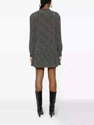 Saint Laurent 2000s Polka Dot Silk Pussy Bow Dress