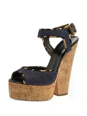 GIUSEPPE ZANOTTI 155mm Denim Platform Sandals