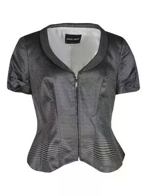 Giorgio Armani Jacquard-pattern Zipped Jacket