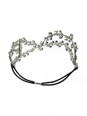 JENNIFER GIBSON JEWELLERY 1990s Foliate Crystals High Tiara - Silver