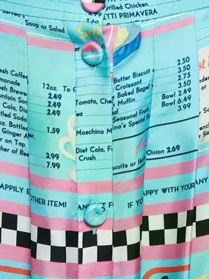 Moschino Menu-print Flared Skirt