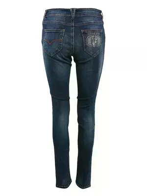 Versace 2023 Embroidered Rhinestone Jeans