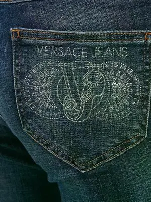 Versace 2023 Embroidered Rhinestone Jeans