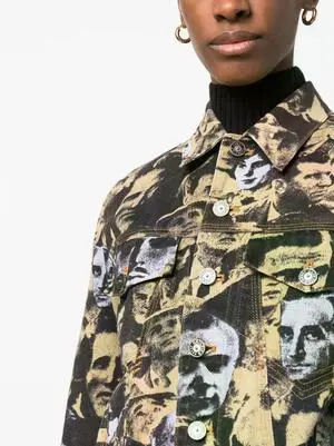 JEAN PAUL GAULTIER 1997 Faces Print Denim Jacket