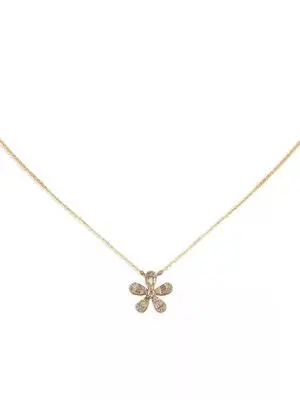 LB EXCLUSIVE 14k Flower Diamond Necklace - Yellow Gold