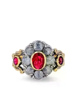 PRAGNELL 18kt Yellow Georgian Ruby And Diamond Ring - Gold