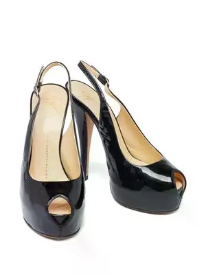 GIUSEPPE ZANOTTI 140mm Platform Slingback Sandals - Black