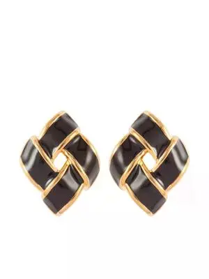 SUSAN CAPLAN 1990s Enamel-detailed Stud Earrings