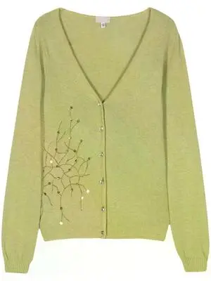 Versace 2000s Sequin-embellished Embroidered Cardigan