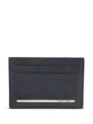 Giorgio Armani Grained-leather Cardholder - Blue
