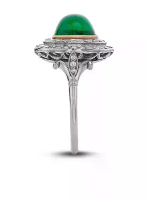 PRAGNELL Platinum, Emerald, And Diamond Ring