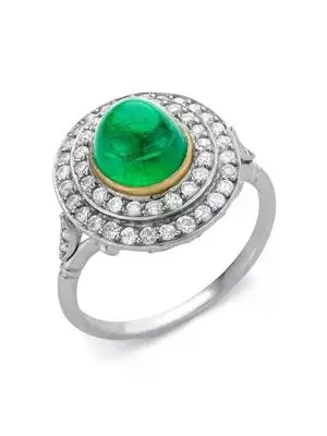 PRAGNELL Platinum, Emerald, And Diamond Ring
