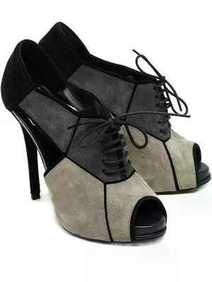 ROGER VIVIER Paneled Lace-up Stiletto Boots