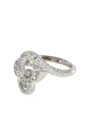 Chopard 18kt White Gold Happy Diamond Heart Ring - Silver