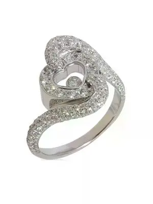 Chopard 18kt White Gold Happy Diamond Heart Ring - Silver