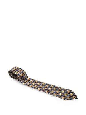 Dunhill Patterned Silk Tie - Blue