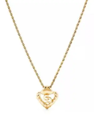 Dior 1990s Cd Heart Charm Necklace - Gold