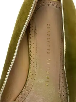 CHARLOTTE OLYMPIA Capricorn Embellished Ballet Flats - Green