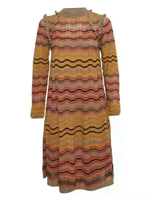 Missoni Wave-patterned Long-sleeve Dress - Neutrals