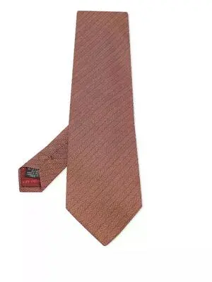 Giorgio Armani Striped Silk Neck Tie - Brown