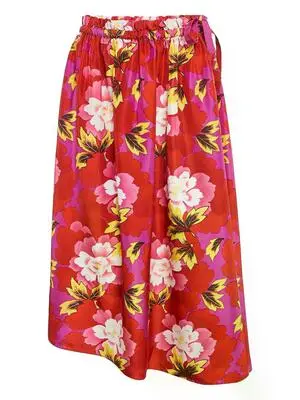 Kenzo Floral-print Silk Skirt