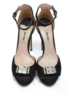 Miu Miu 130mm Leather Heeled Sandals