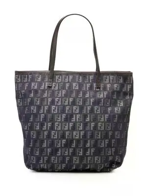 Fendi 2000-2010 Zucchino Denim Tote Bag - Blue
