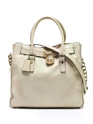 Michael Kors Padlock Leather Tote Bag