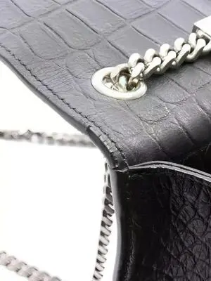 Saint Laurent Kate Medium Embossed Shoulder Bag - Black