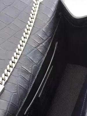 Saint Laurent Kate Medium Embossed Shoulder Bag - Black
