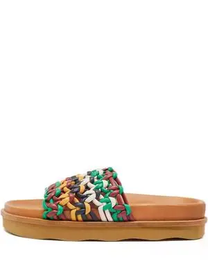 Chloé Leather Woven Platform Sandals