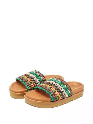 Chloé Leather Woven Platform Sandals