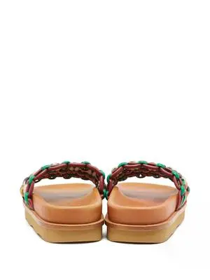 Chloé Leather Woven Platform Sandals