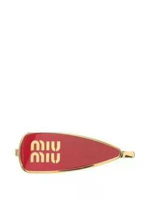 Miu Miu Logo Hairpin - Gold