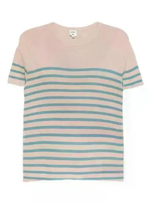 JEAN PAUL GAULTIER 2000s Striped Knit T-shirt - Neutrals