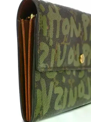 LOUIS VUITTON 2001 Graffiti Sarah Wallet - Brown