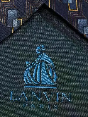 LANVIN Geometric-pattern Silk Tie