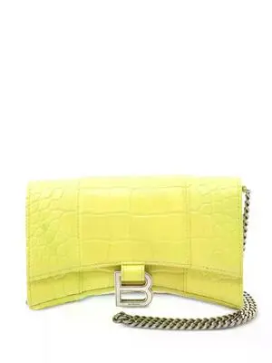 Balenciaga 10s Crocodile-embossed Wallet - Yellow